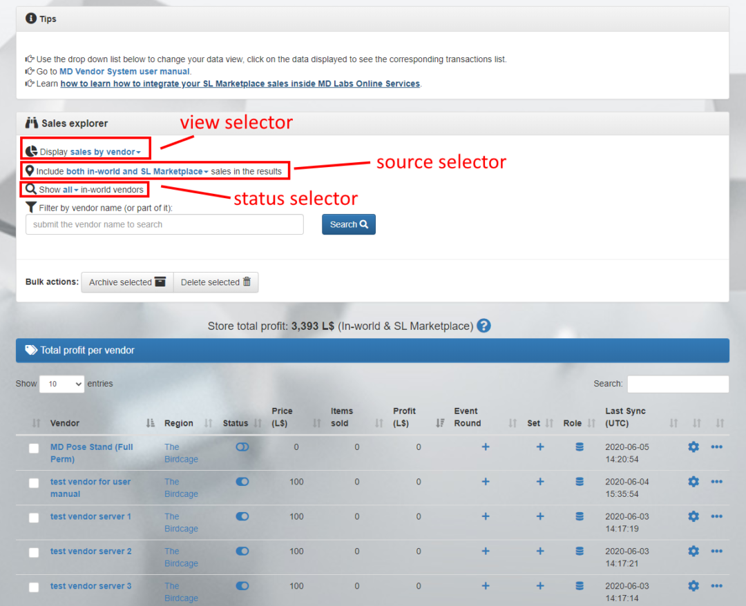 MD Vendor System User Manual – MD Labs